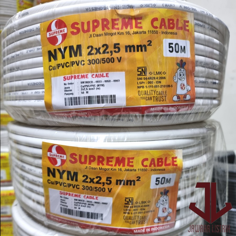 Jual SUPREME KABEL NYM 2X2,5 MM ROLLAN 50M 50 METER KAWAT | Shopee ...