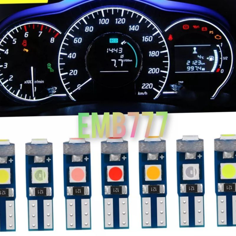 Jual BOHLAM LAMPU LED PANEL DASHBOARD T5 W3W 1,2W 12VOLT (HARGA 5 PCS ...