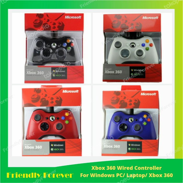 Jual Xbox 360 Wired Controller Joystick Stick Stik Gamepad Windows PC ...