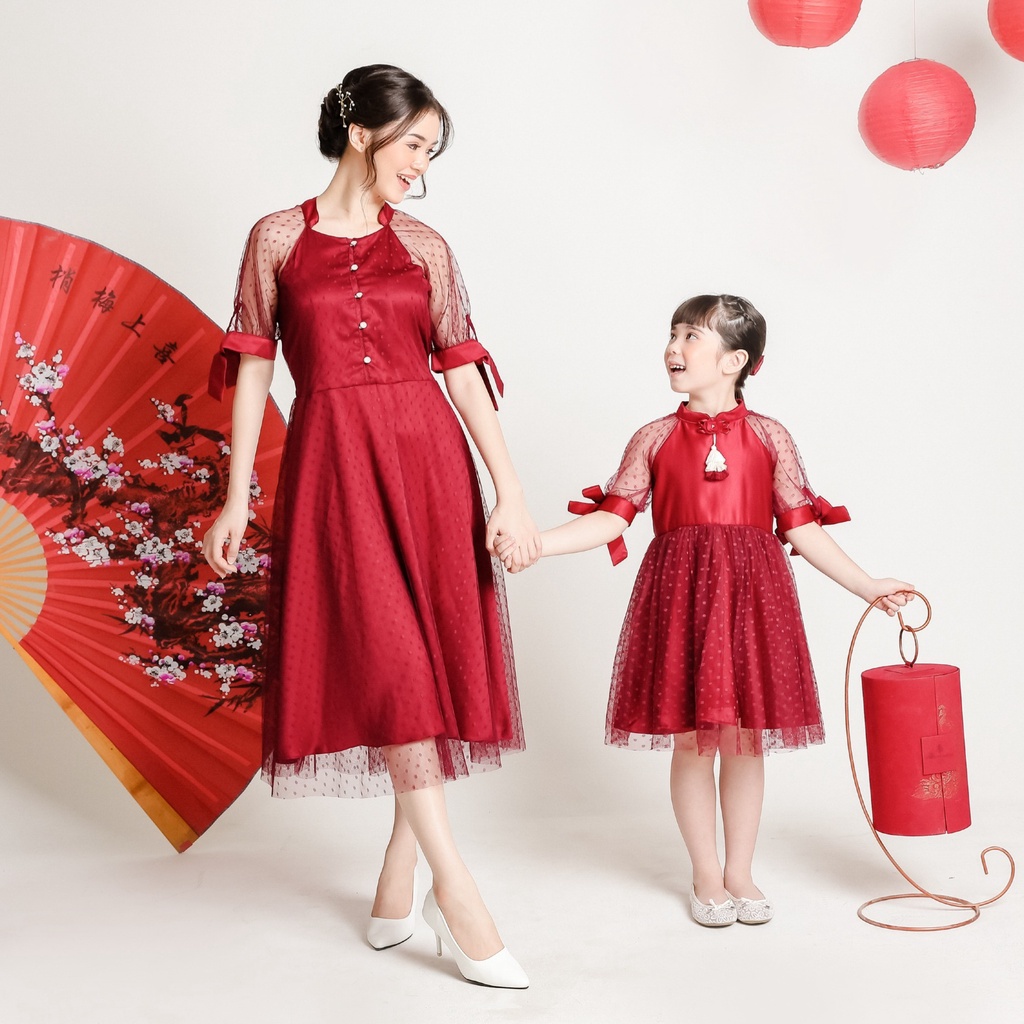 Jual ZIEL KIDS - Lina Dress Mom & Girls / Mom & Girl / Imlek / Chinese ...