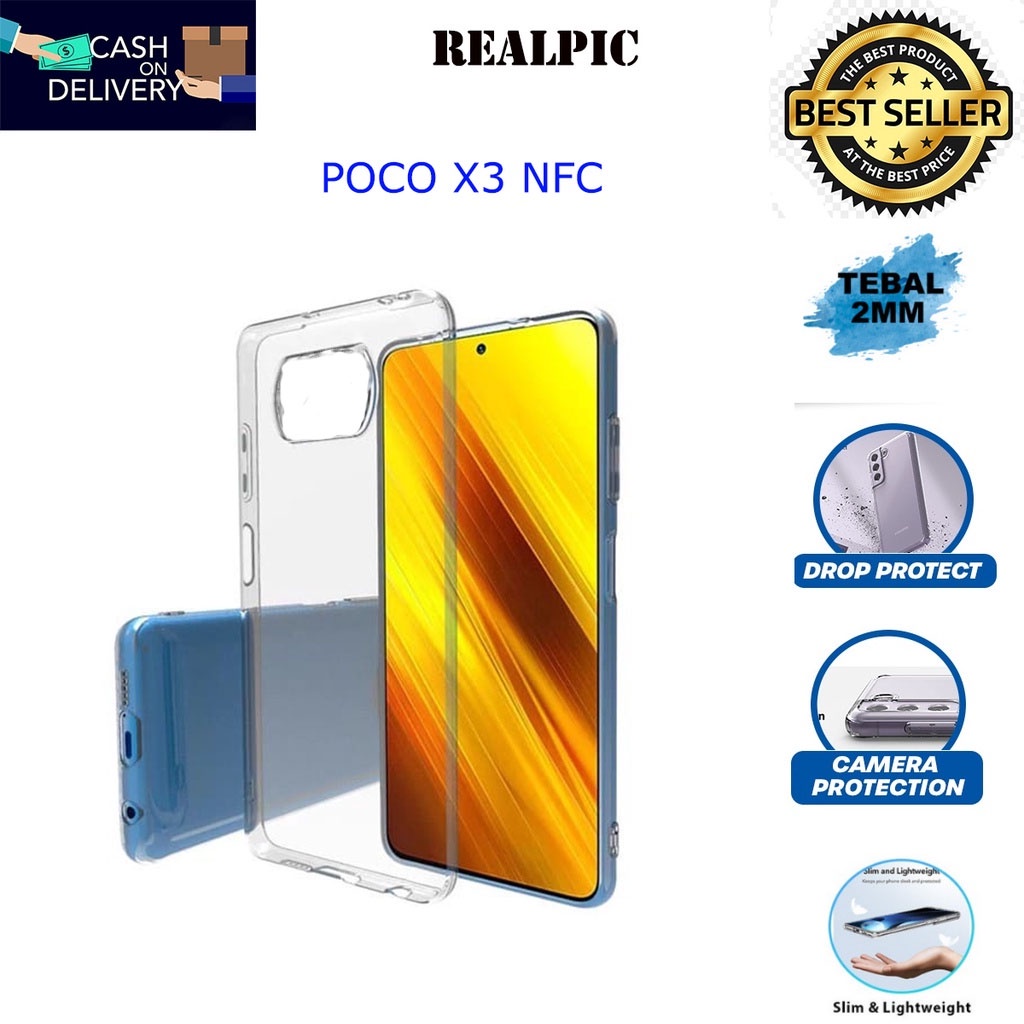 Jual Case Xiaomi POCO X3 NFC Casing Clear HD KETEBALAN 2MM BENING ...