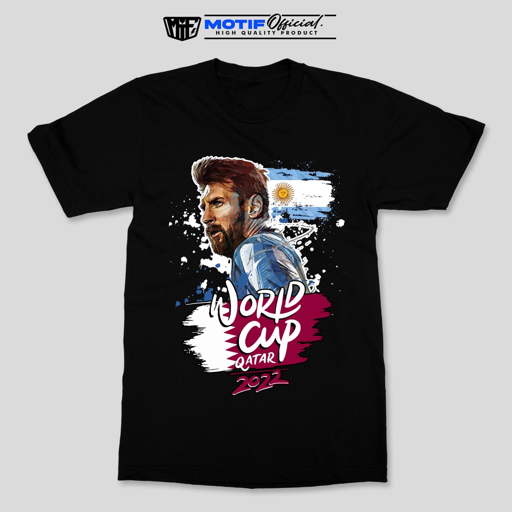 Jual Kaos Dewasa World Cup Qatar 2022 Lionel Messi Hitam Unisex ...