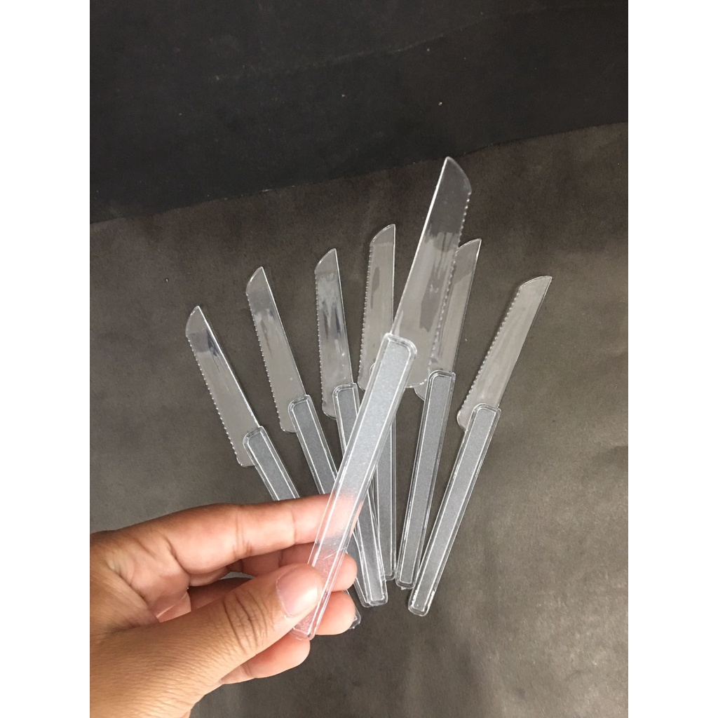 Jual Pisau Brownies/ Pisau Kecil/ Pisau Plastik Bening isi 50pcs DAN ...