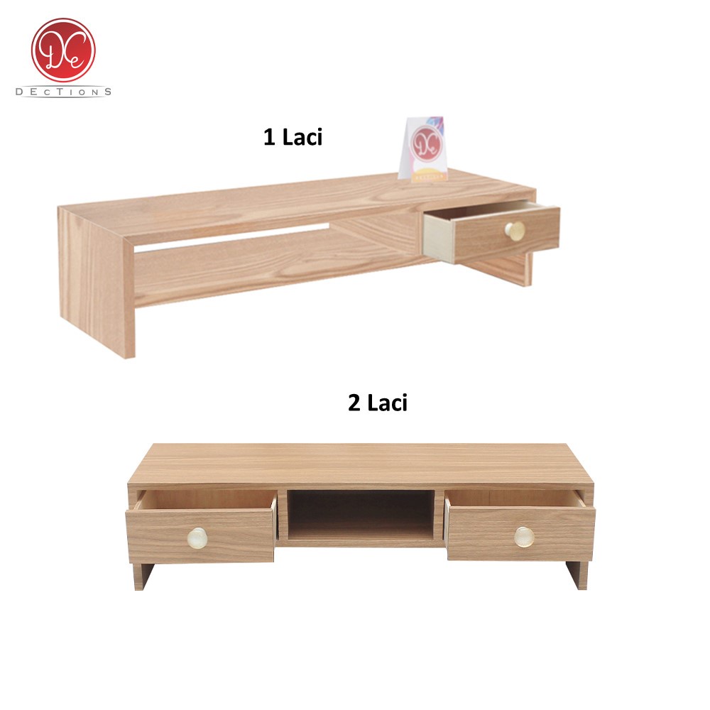 Jual Dections Stand Monitor Tempat PC Dudukan Komputer 2 Laci Modern ...