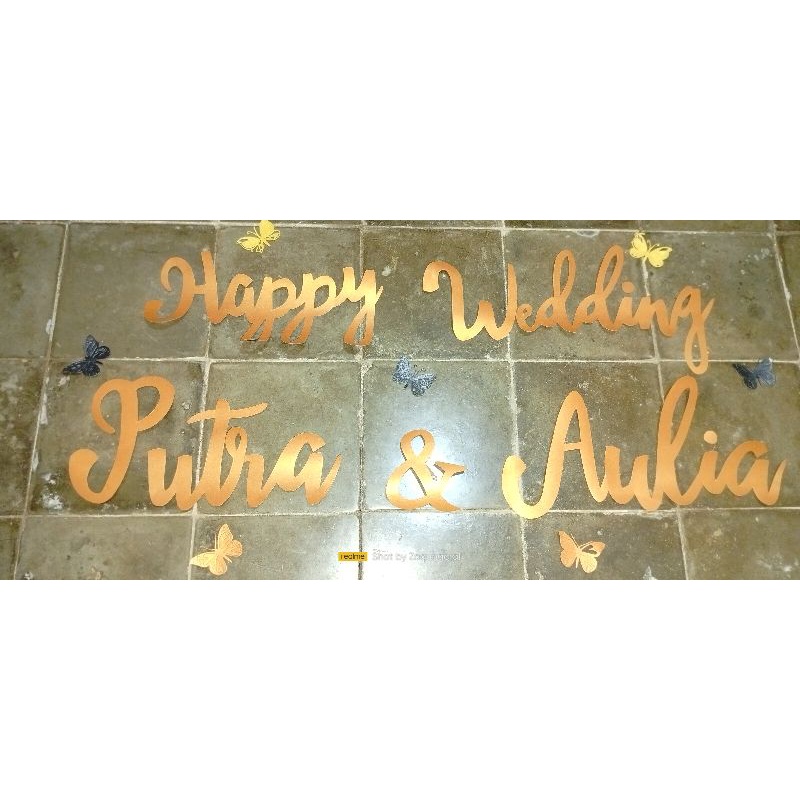 Jual tulisan happy engagement/wedding/birthday +bunga bawah | Shopee ...