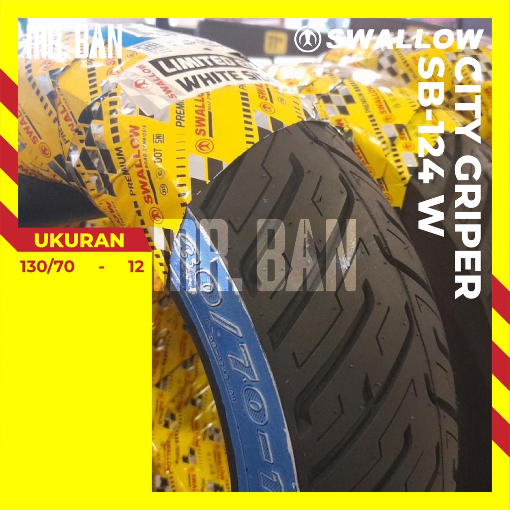 Jual BAN MOTOR VESPA RING 12 SWALLOW CITY GRIPPER SB-124 WHITE TUBLES 130/70-12 TL | VESPA MATIC ...
