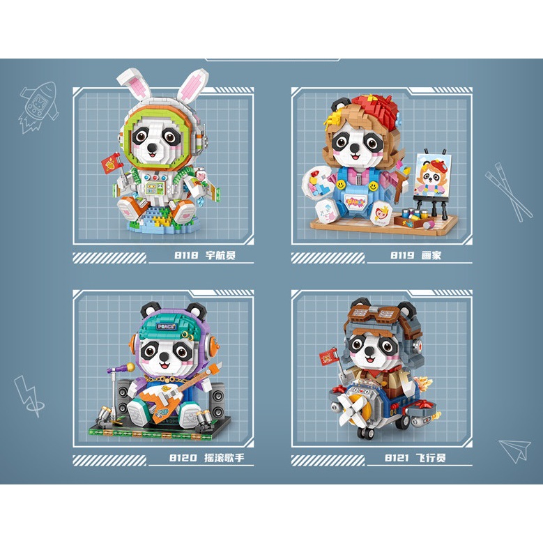 Jual Loz Panda Profession Pekerjaan Career Dreamer Diamond Brick Nano ...
