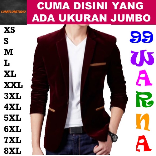 Jual 23 WARNA WARNI Jas Laki Blazer Cowok Jumbo Big Size Laki Laki ...