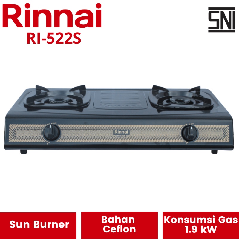 Jual Kompor Gas Rinnai 2 Tungku RI-202S RI-302S RI-522E RI-712 | Kompor LPG Elpiji RI 202 302 ...