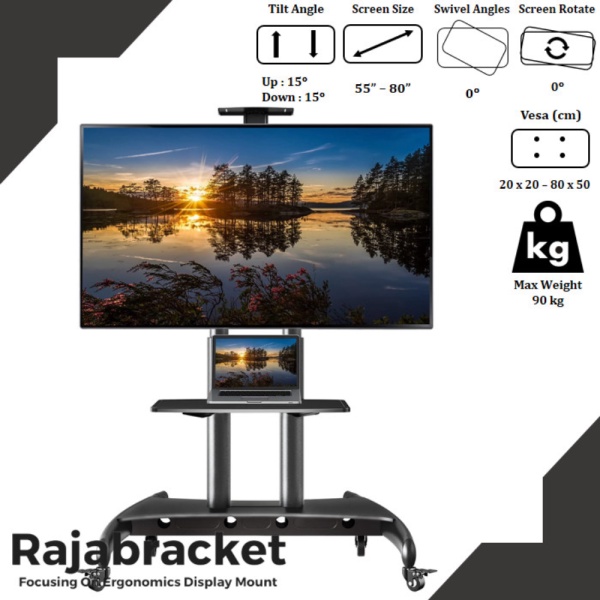 Jual Standing Bracket TV LED 50 55 60 65 70 75 80 inch Stand NB AVA ...