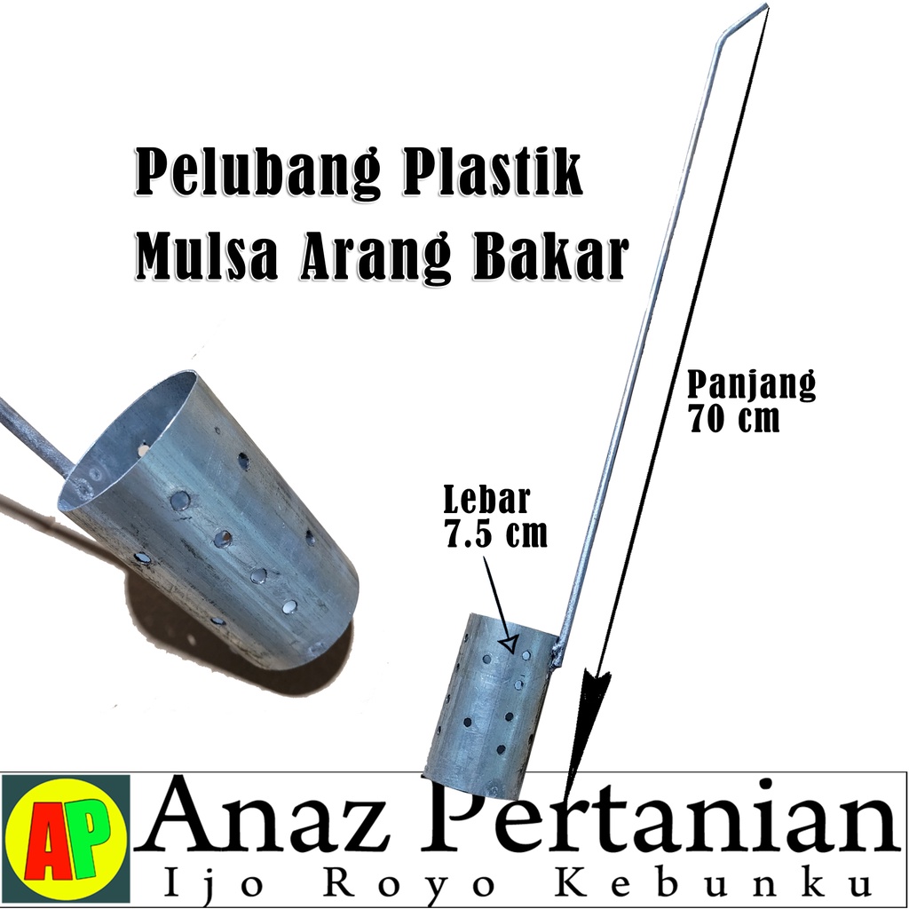 Jual Alat Pelubang Plastik Mulsa Arang Bakar Diameter 7 CM Plong ...