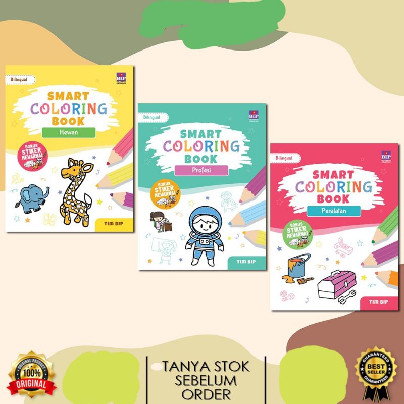 Jual Buku smart coloring book : hewan,profesi,peralatan original ...