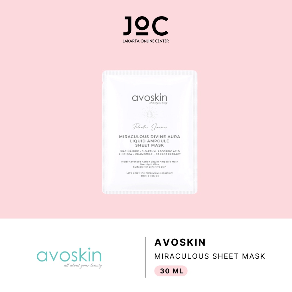Jual AVOSKIN Miraculous Divine Aura Liquid Sheet Mask ORIGINAL Mask ...