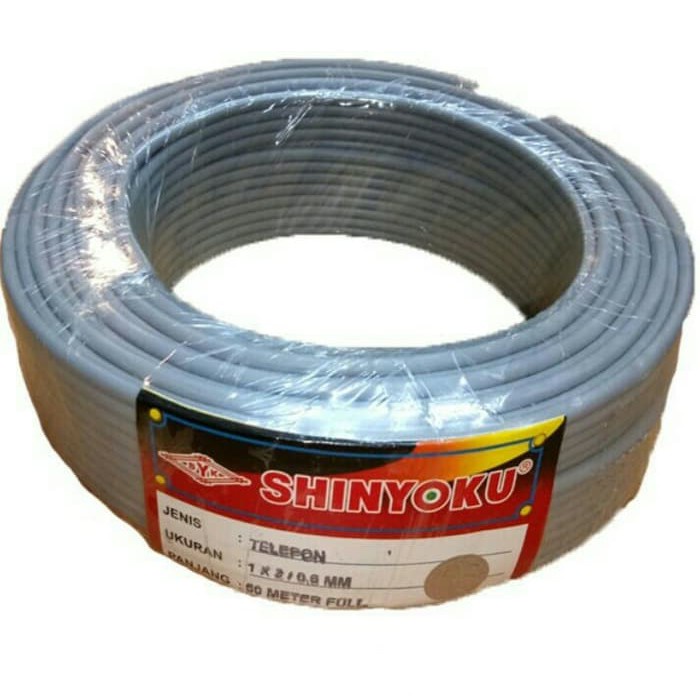Jual KABEL TELEPON SHINYOKU 100 Meter 2C / KABEL INSTALASI WALET 100m ...