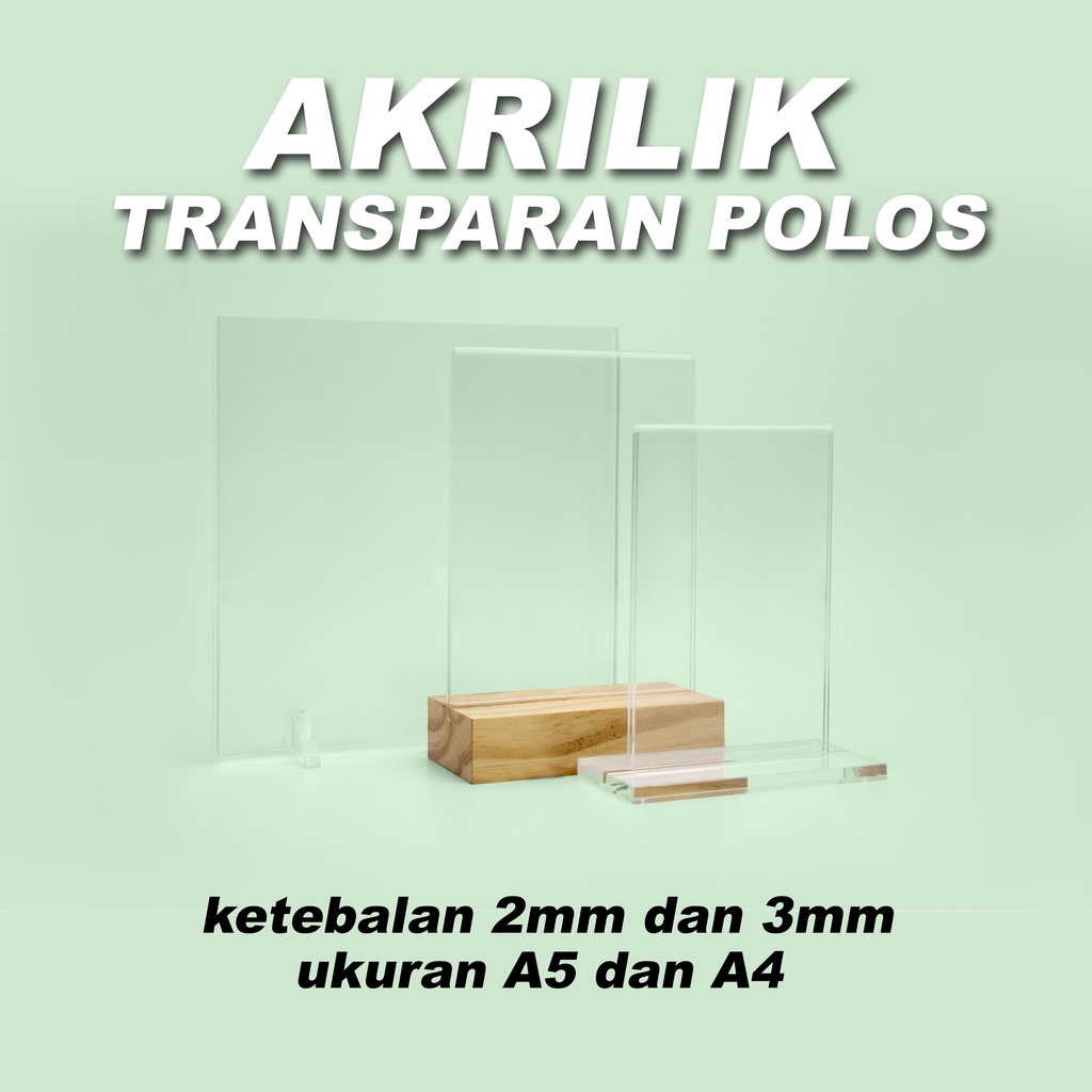 Jual [ ANNOER ] AKRILIK TRANSPARAN POLOS LEMBARAN A5 DAN A4 | Shopee ...