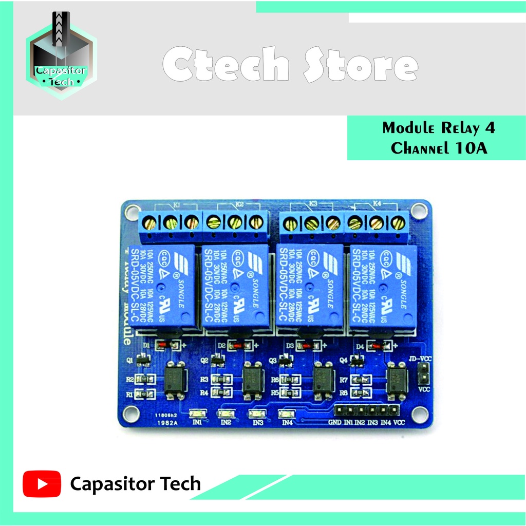 Jual Module Driver Relay 4 Channel 10A untuk ARDUINO | Shopee Indonesia