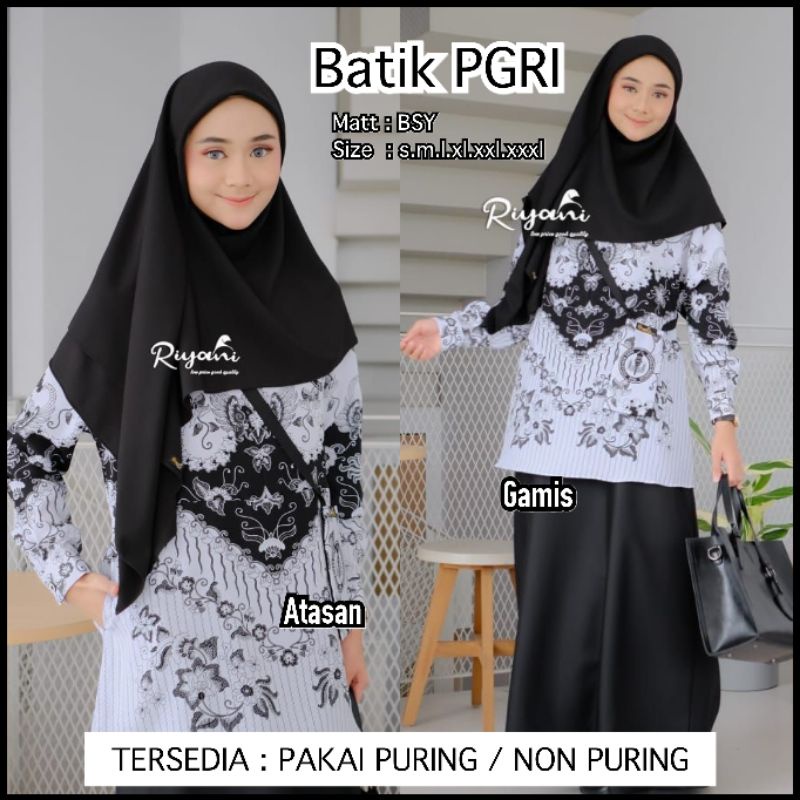 Jual Seragam Batik Pgri Guru Wanita Model Gamis Dan Kemeja By Riyani ...