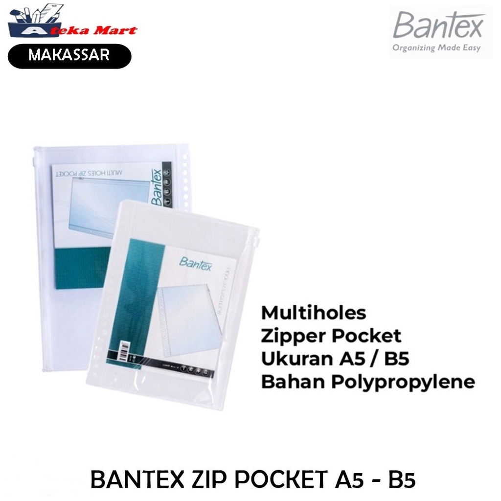 Jual [PCS] BANTEX ZIP POCKET BINDER NOTE A5-B5 TF-01-A5 TF-02-B5 ...