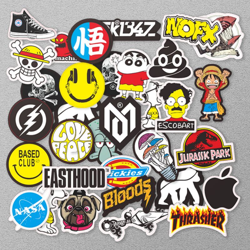Jual 30 pcs STIKER ( LOGO KARTUN) Sticker Vinyl Laptop Waterproof DIY ...