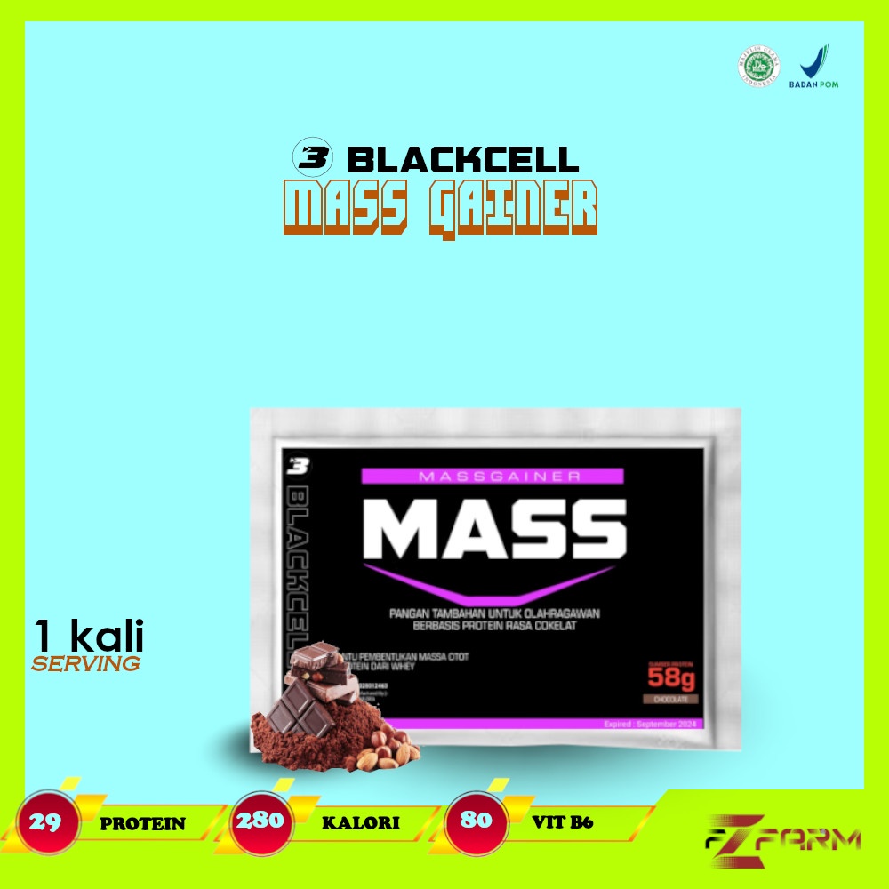 Jual BLACK CELL MASS GAINER serving 1 sachet | Shopee Indonesia