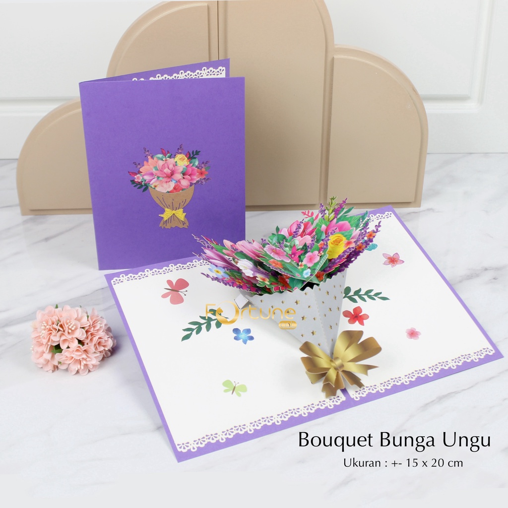 Jual Kartu Ucapan 3D 4D Pop Up Card Ulang Tahun Terima Kasih Valentine ...