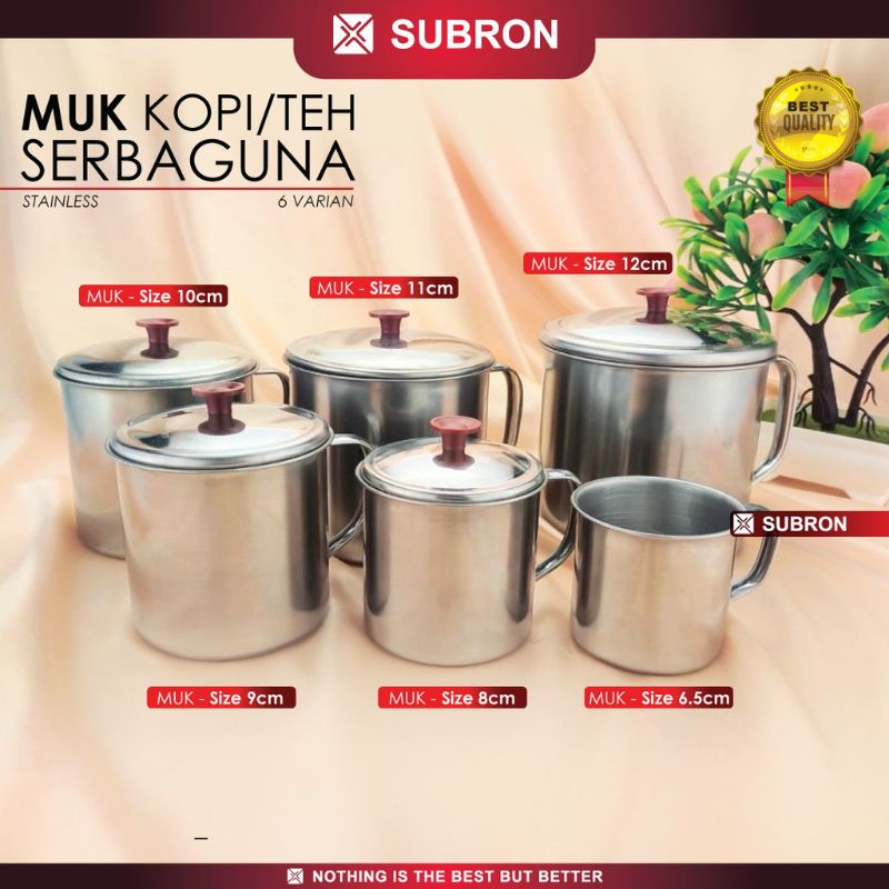 Jual SUBRON Mug 10cm 550ml Stainless Steel + Tutup - Mug Stainless ...
