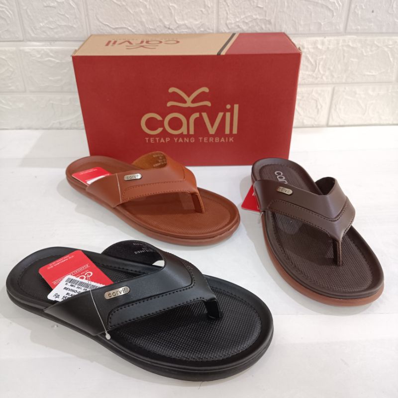 Jual Sandal Jepit Kasual Pria Merk Carvil Tipe Revino 01 | Sandal Sopan ...