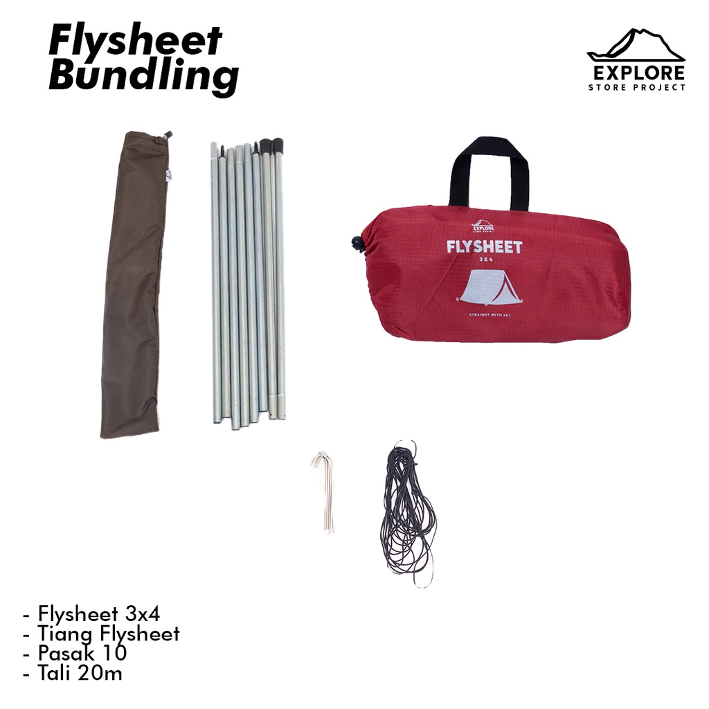 Jual EXPLORE STORE PROJECT | PAKET BUNDLING FLYSHEET 3x4 + TIANG ...