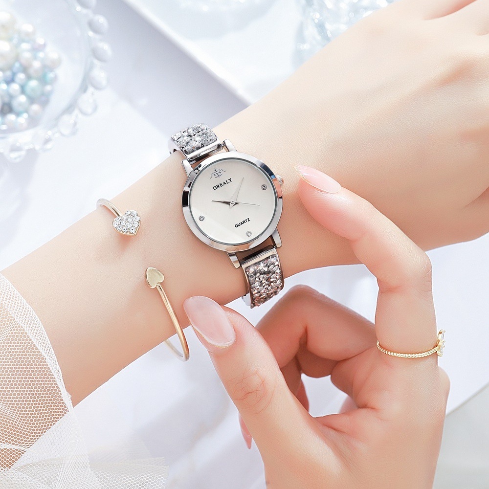 Jual JAM TANGAN WANITA PESTA SILVER DIAMOND BOOMA MEWAH ORIGINAL TAHAN ...