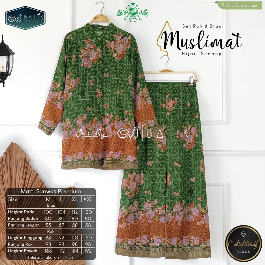 Jual SET MUSLIMAT NU LOGO DAN SETELAN FATAYAT HIJAU SANWOS dan ...