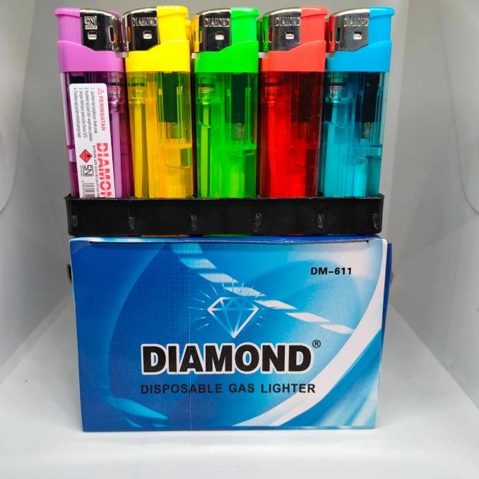 Jual Korek Gas Magnet Bening Warna Diamond DM-611 50pcs | Shopee Indonesia