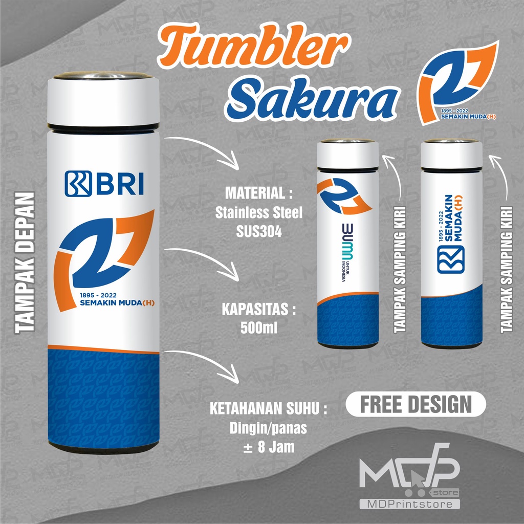 Jual TUMBLER HUT BRI 127 TYPE C TERMOS BOTOL MINUM BANK BRI ...
