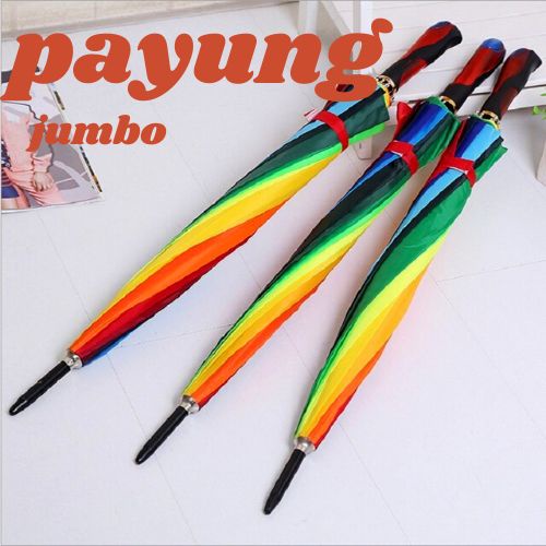 Jual Payung Jumbo / payung Pelangi Rainbow / payung saten 16 jari ...