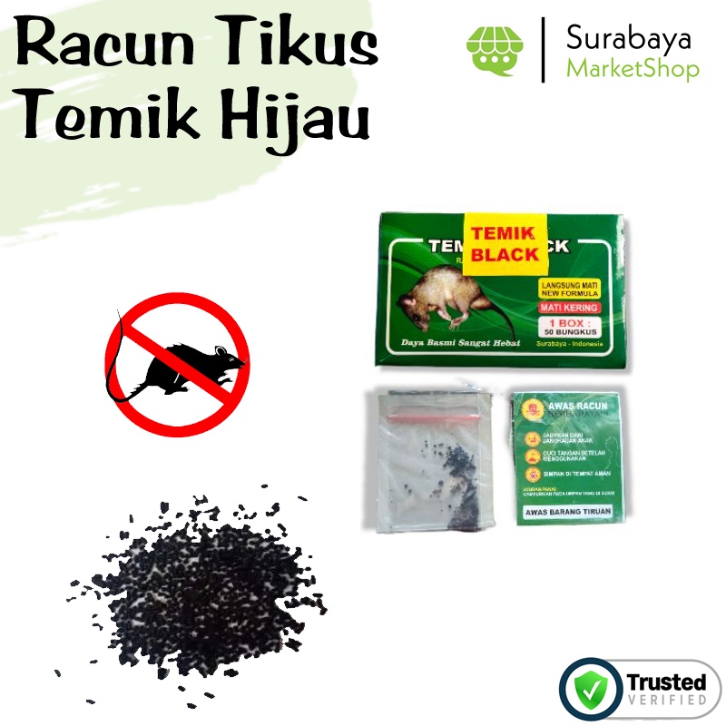 Jual Racun Tikus Ampuh Mati Kering Temik Hijau (1pcs) | Shopee Indonesia