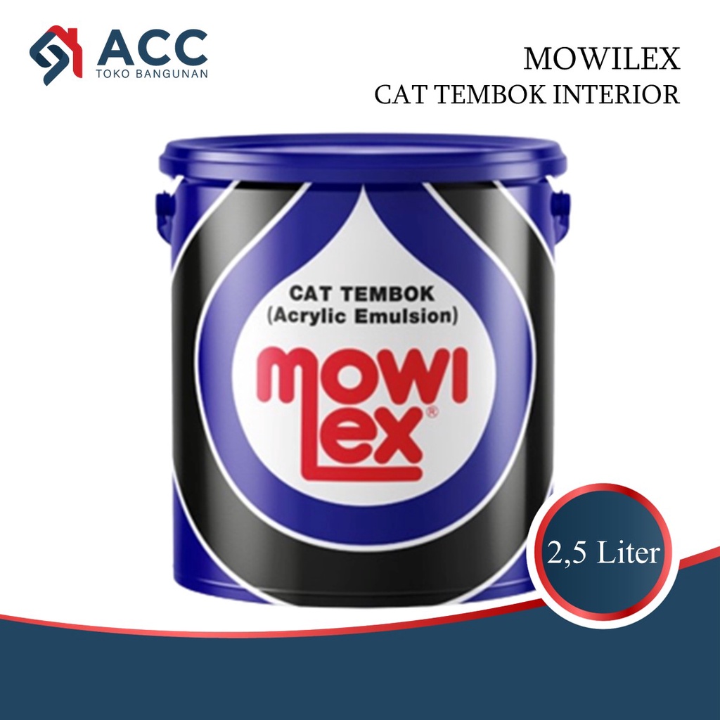 Jual Mowilex Emulsion Cat Tembok Interior Warna Putih Hitam Saffron E100 E200 E070 2,5 liter ...