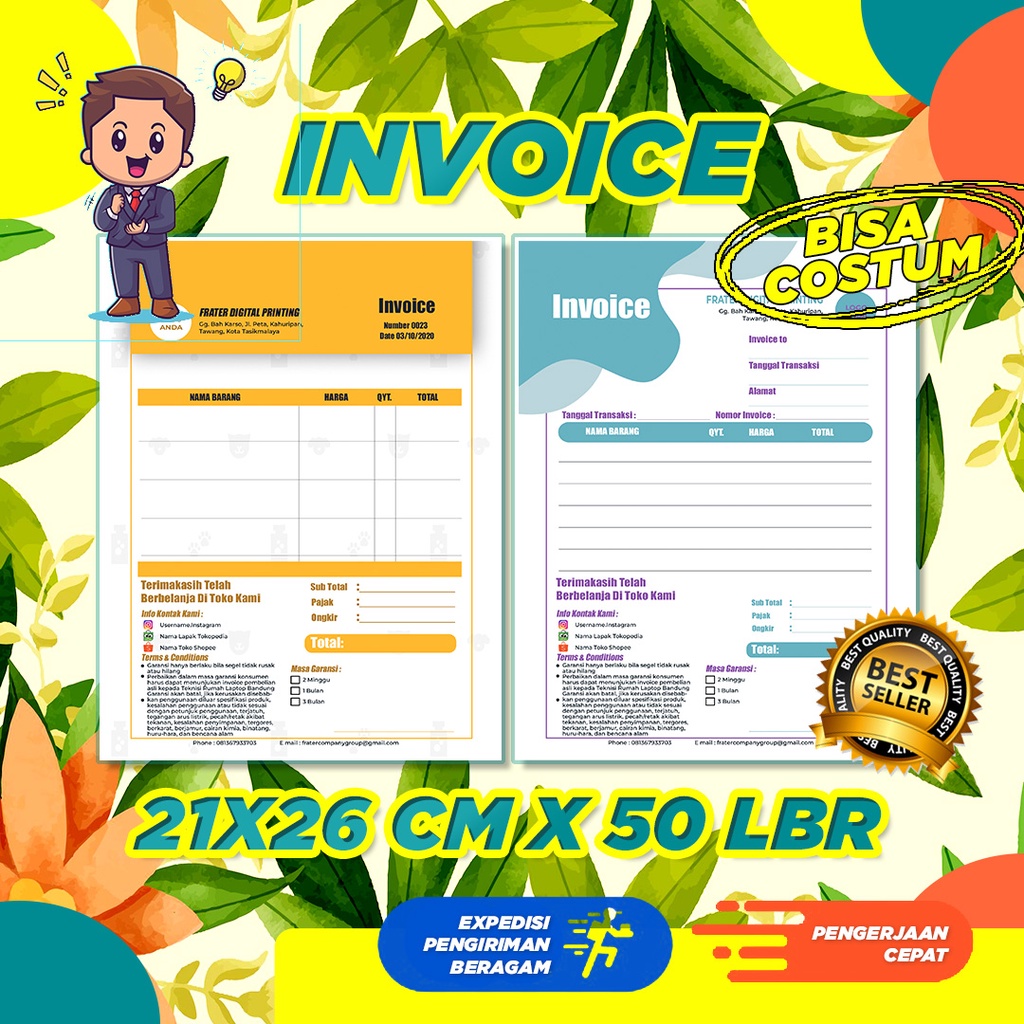 Jual CETAK NOTA CUSTUM BON FAKTUR INVOICE KWITANSI TOKO ONLINE SHOP ...