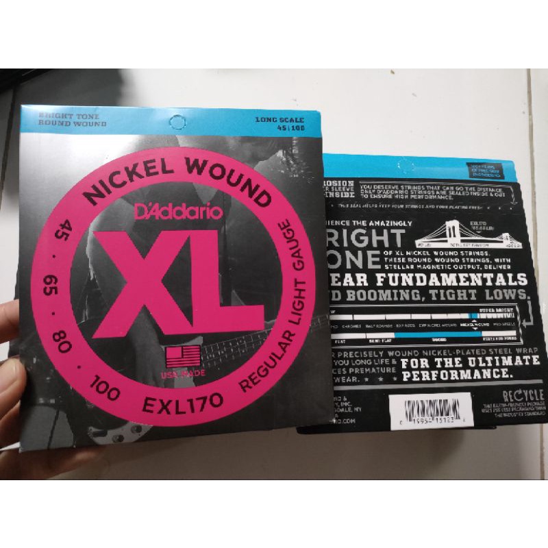 Jual PROMO HARGA SENAR BASS D'ADDARIO 4 STRING EXL170 45 | 100 DADDARIO ...