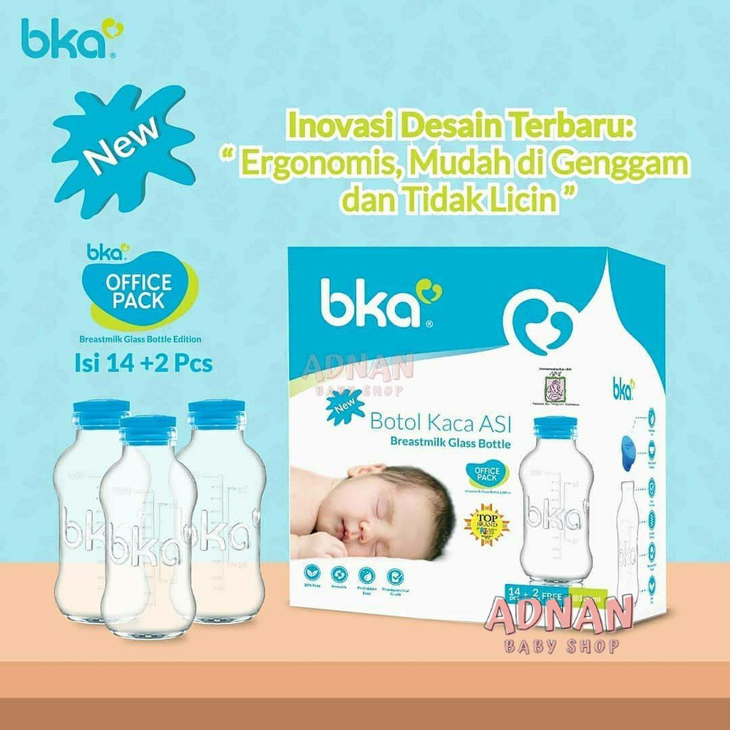 Jual BKA Botol ASI Kaca 16pcs Botol Susu Tempat Penyimpanan ASI Botol ...