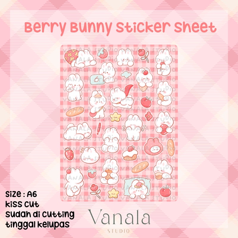 Jual Sticker Sheet A6 / Sticker Deco / Sticker Dekorasi Strawberry ...
