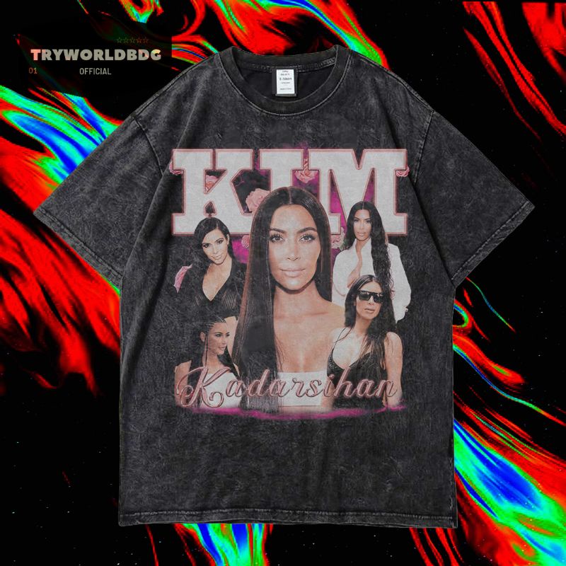 Jual TRYWORLDBDG OFFICIAL "KIM KARDASHIAN" KAOS OVERSIZED | KAOS WASHED ...