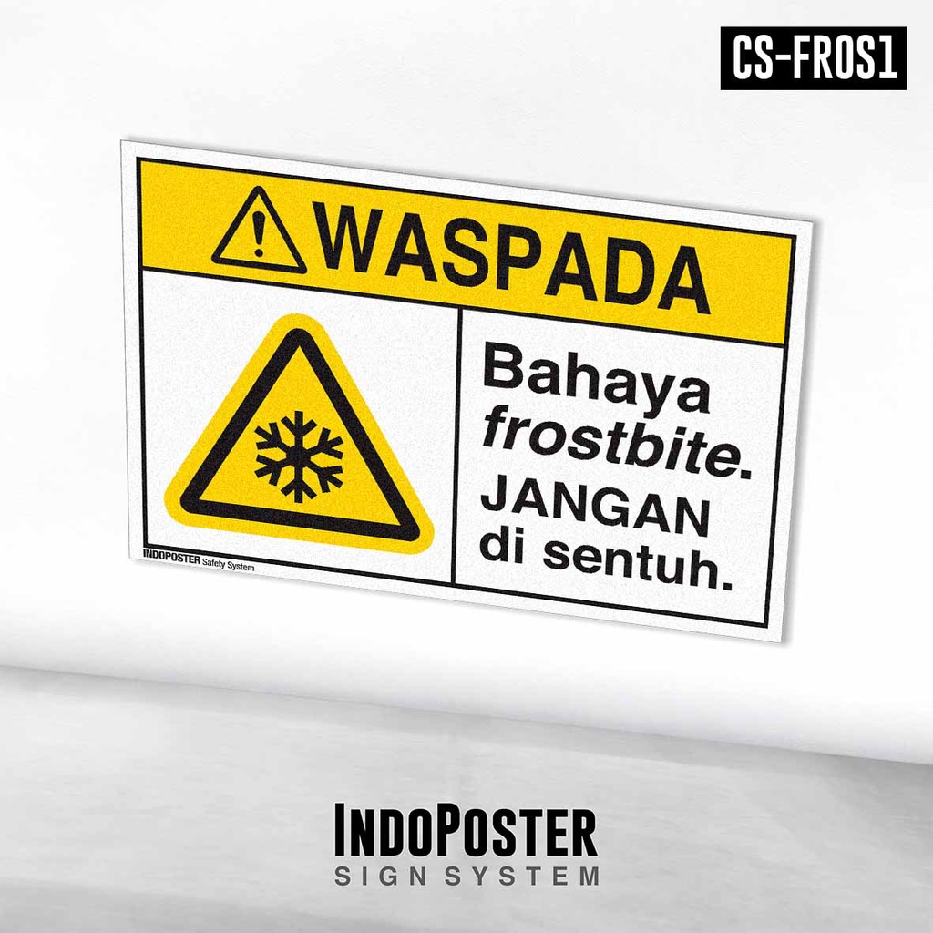 Jual Stiker Safety Sign Rambu K3 ANSI Bahaya Frostbite Permukaan Dingin ...