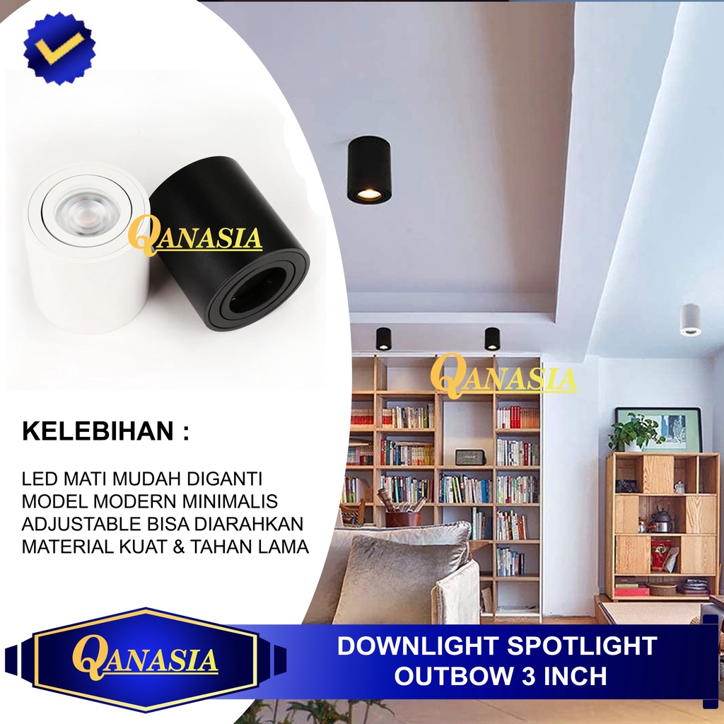 Jual Lampu Downlight Outbow Spotlight LED 3 Watt 5 Watt 7 Watt 12 Watt Fitting MR16 Sorot Plafon ...