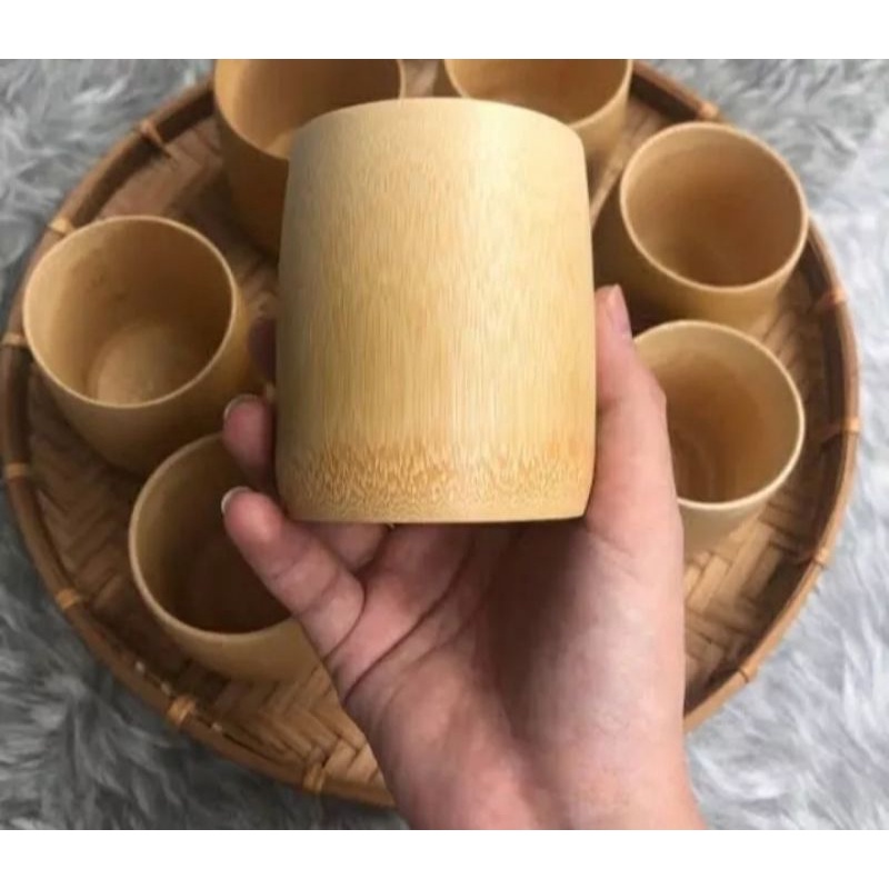 Jual gelas cangkir bambu natural cangkir bambu | Shopee Indonesia