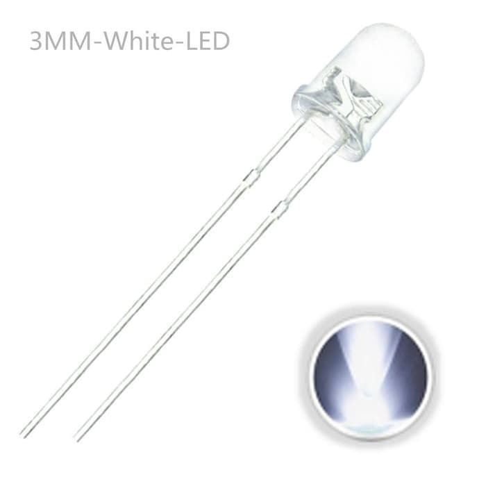 Jual LED Putih 3mm Led 3mm led warna Putih - lampu led 3 mm Putih ...