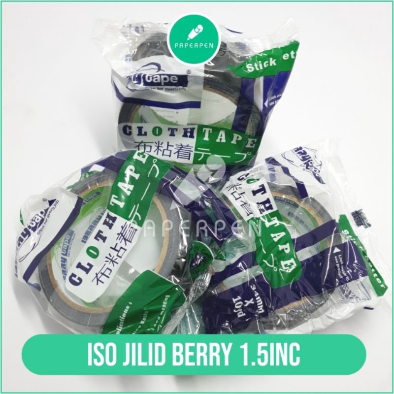 Jual Isolasi Jilid Hitam Berry 34 Mm X 10Y (1,5 Inc) | Shopee Indonesia