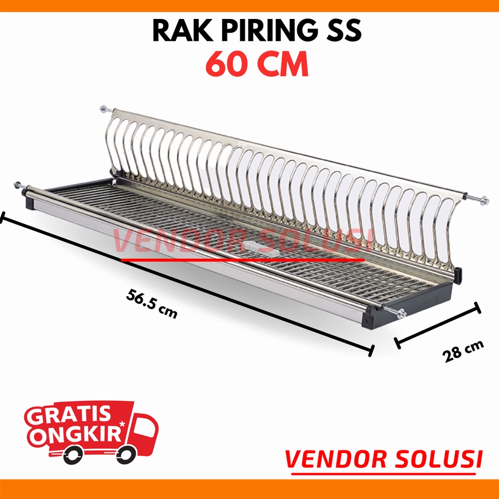 Jual Rak Piring Dapur Kitchen Set Atas Kabinet Stainless Steel 60 CM ...