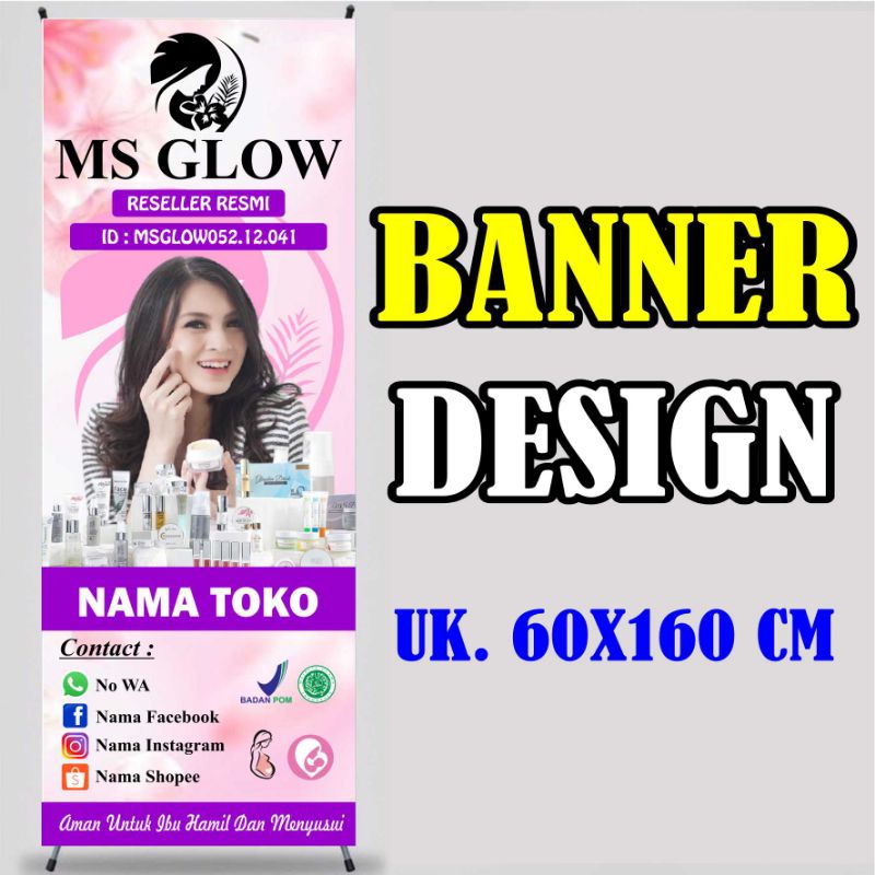 Jual Spanduk Banner Backdrop Jualan Produk Ms Glow skincare New ...