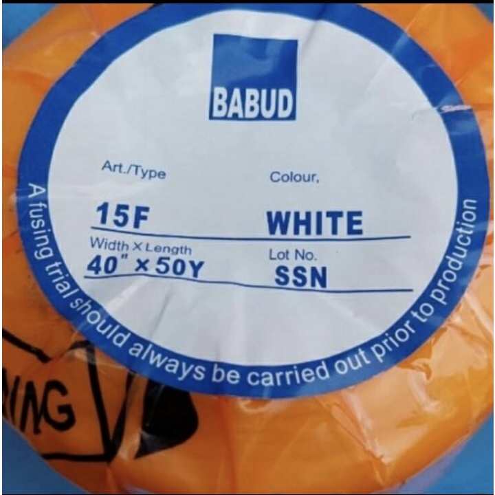 Jual Kain Kapas 15 F meteran / 15F Visilin Kain Keras Lem Lapisan Kerah ...