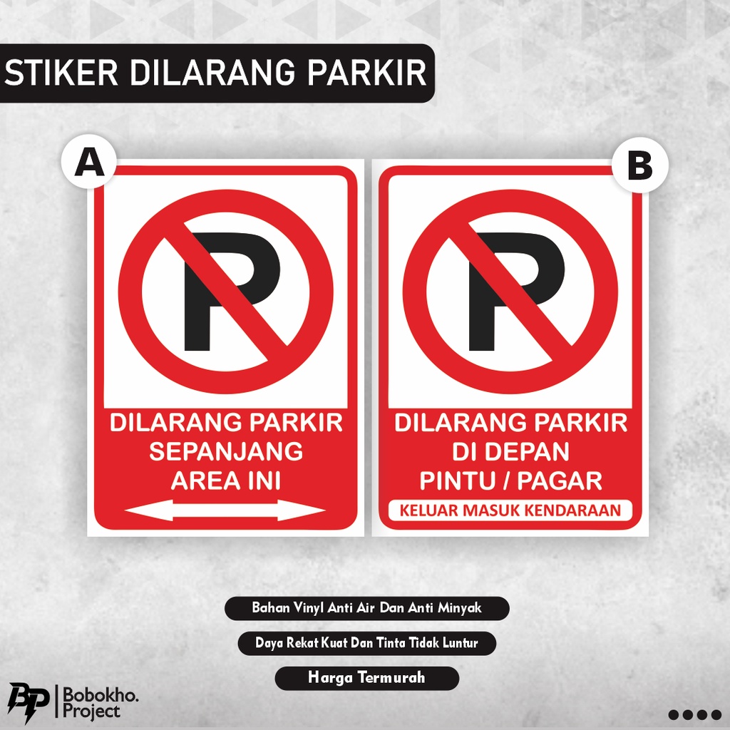 Jual Sticker dilarang parkir / Stiker dilarang parkir / Rambu Dilarang ...