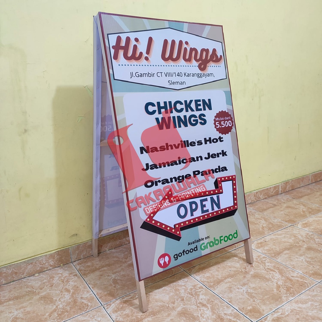 Jual STAND BANNER KAYU UKURAN 50 X 85 - A BANNER KAYU -SEGITIGA BANNER ...